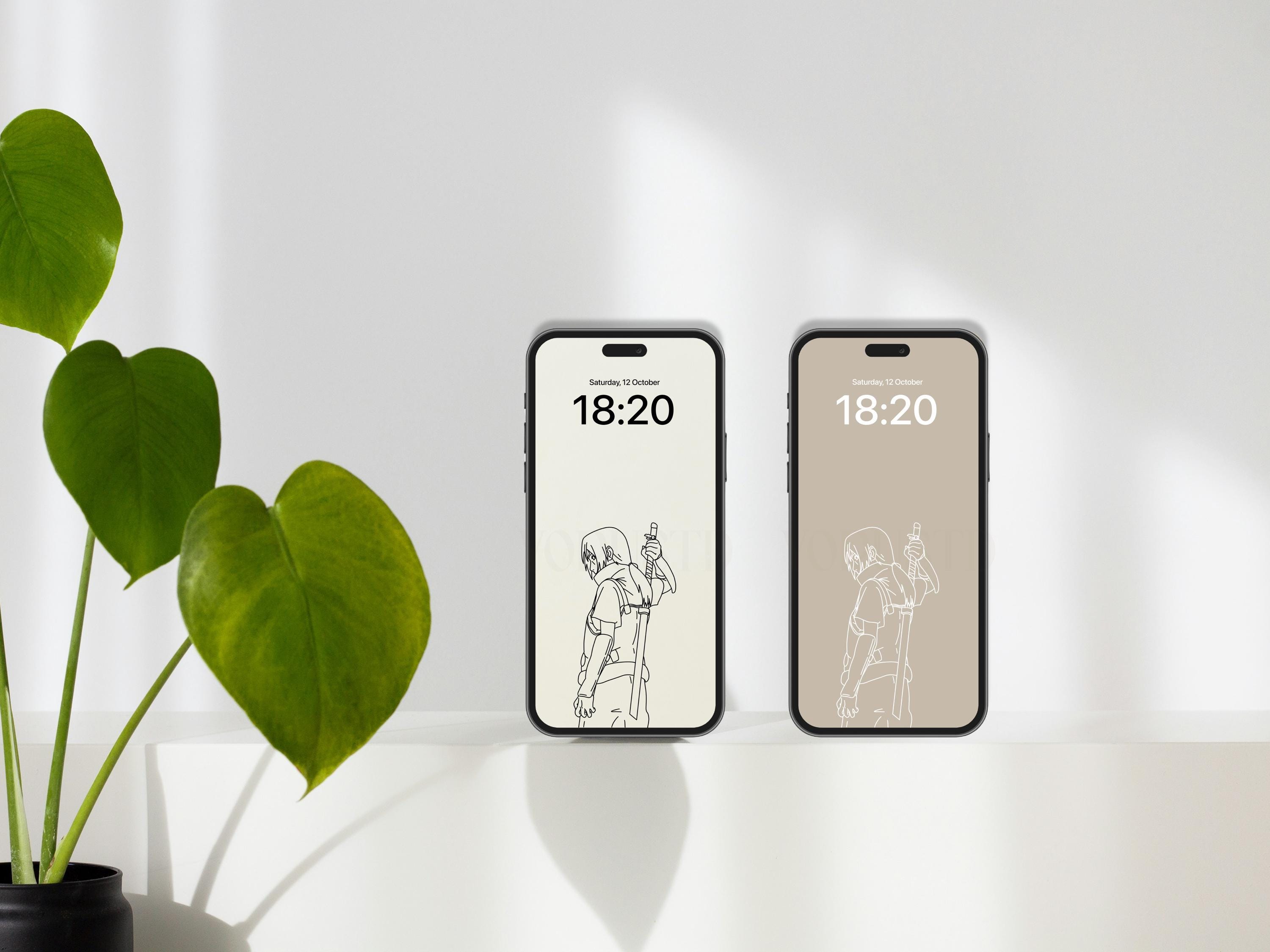 Itachi Uchiha Naruto Minimalist Neutral Colors Phone Wallpapers Anime ...