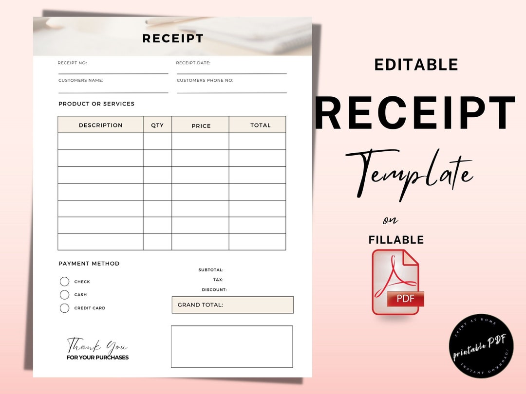Receipt Template for Small Business Entrepreneurs Printable ...