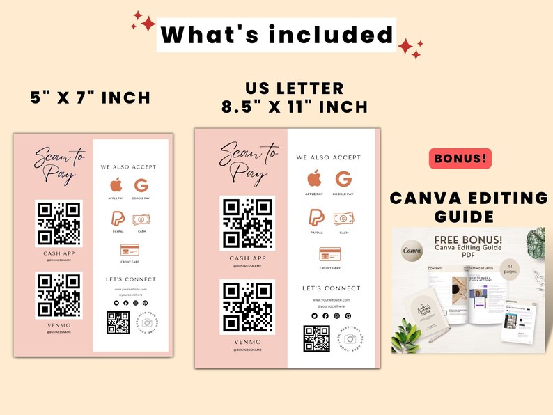 Scan to Pay Editable Template QR Code Sign Payment Printable Scan to ...