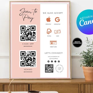 Scan to Pay Editable Template QR Code Sign Payment Printable Scan to ...
