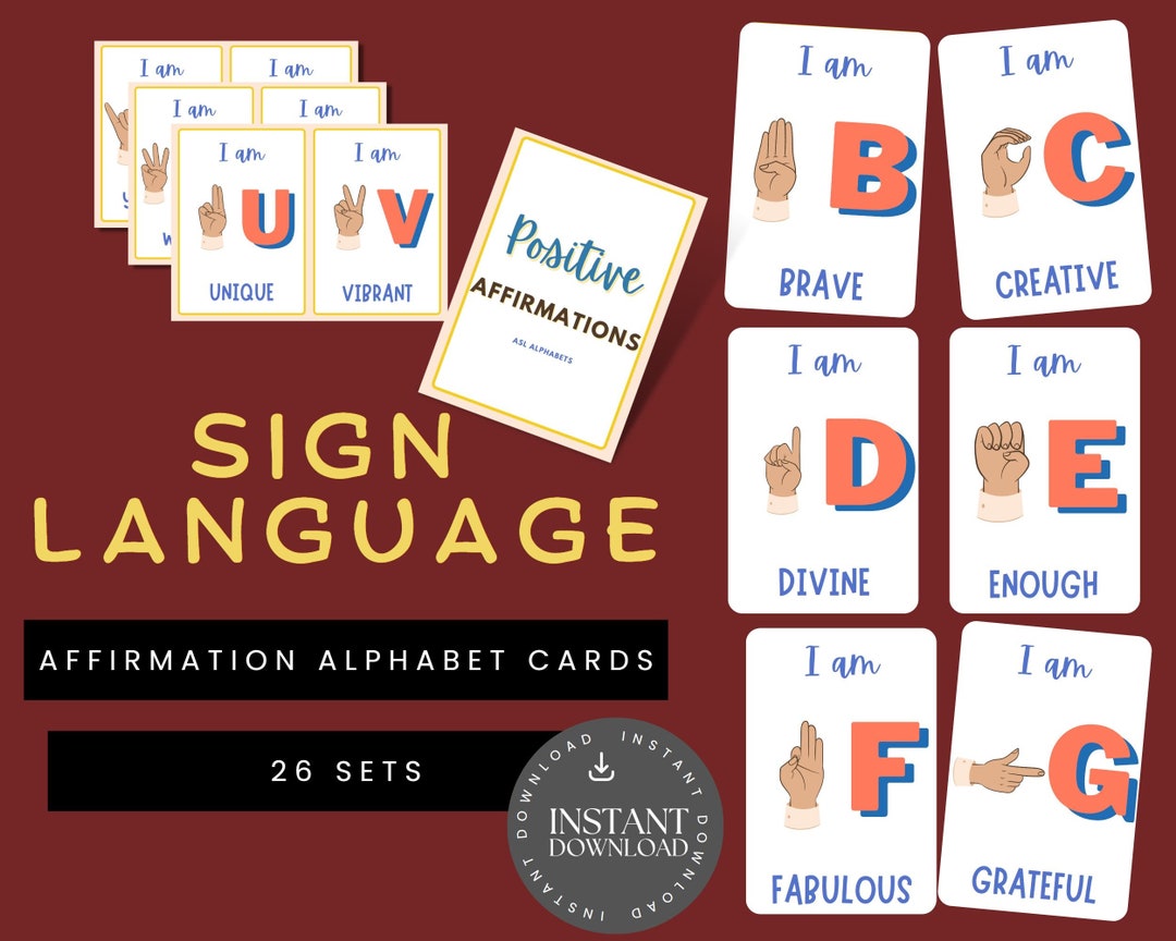 Flashcard ASL for Baby Kids Alphabet ASL for Mom Print Card ABC ...