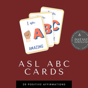 Flashcard ASL for Baby Kids Alphabet ASL for Mom Print Card ABC ...