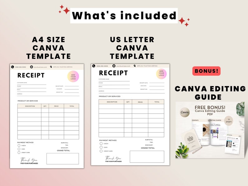 Plantilla de recibo de Canva Emprendedores de pequeñas empresas ...