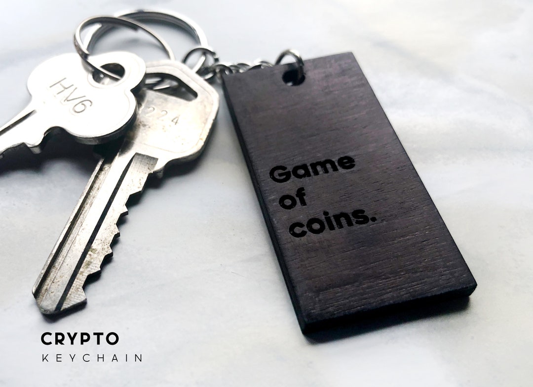 Crypto Wood Keychain Game of Coins Great Gift Key Ring Trading FREE ...