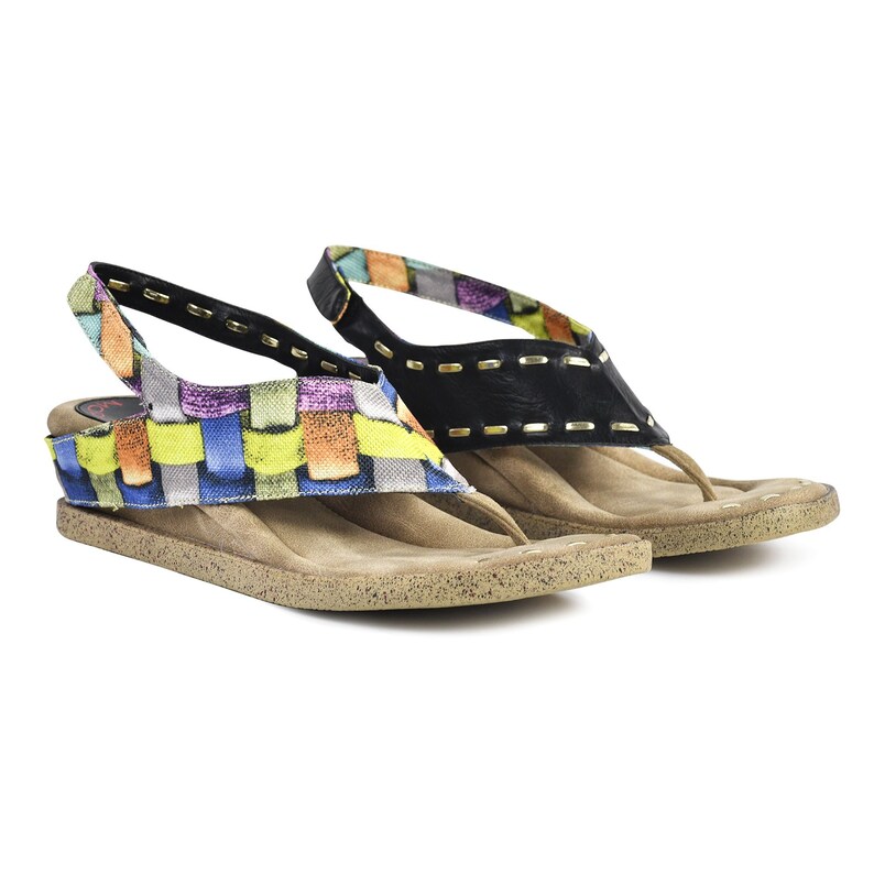 Modzori Women’s Feena Reversible Low Wedge Sandal - Multicolor Flips to ...