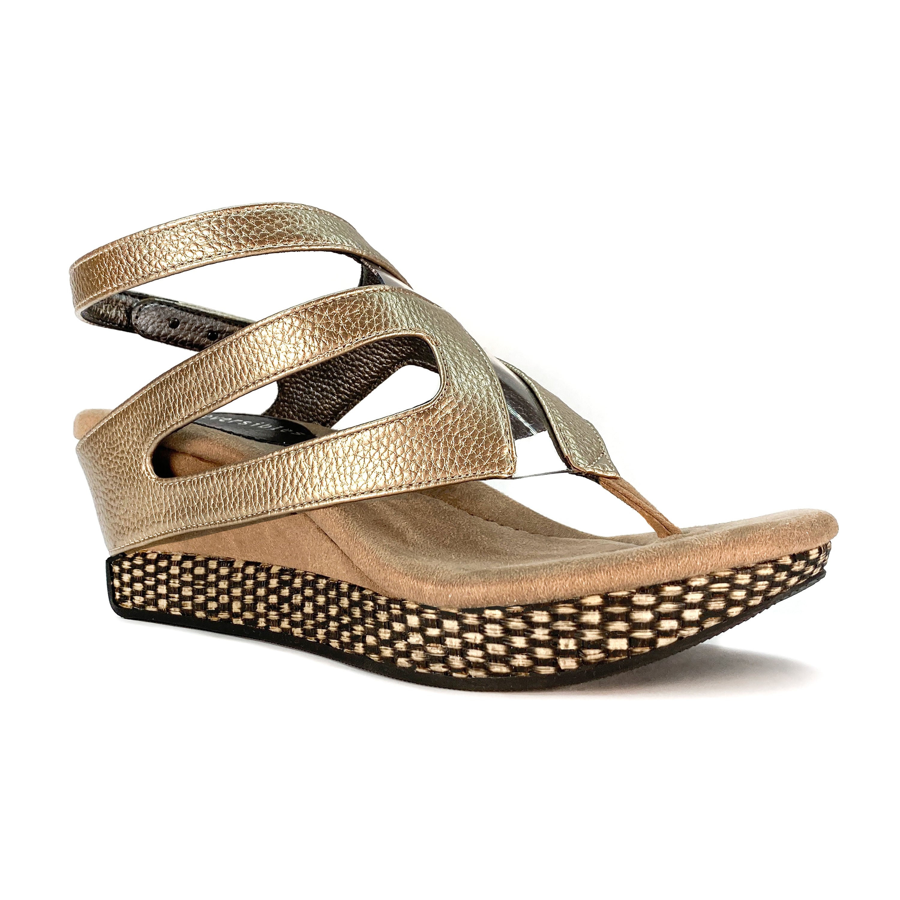 Modzori Women’s Zoey Reversible Vegan Wedge Sandal - Tan Flips to ...