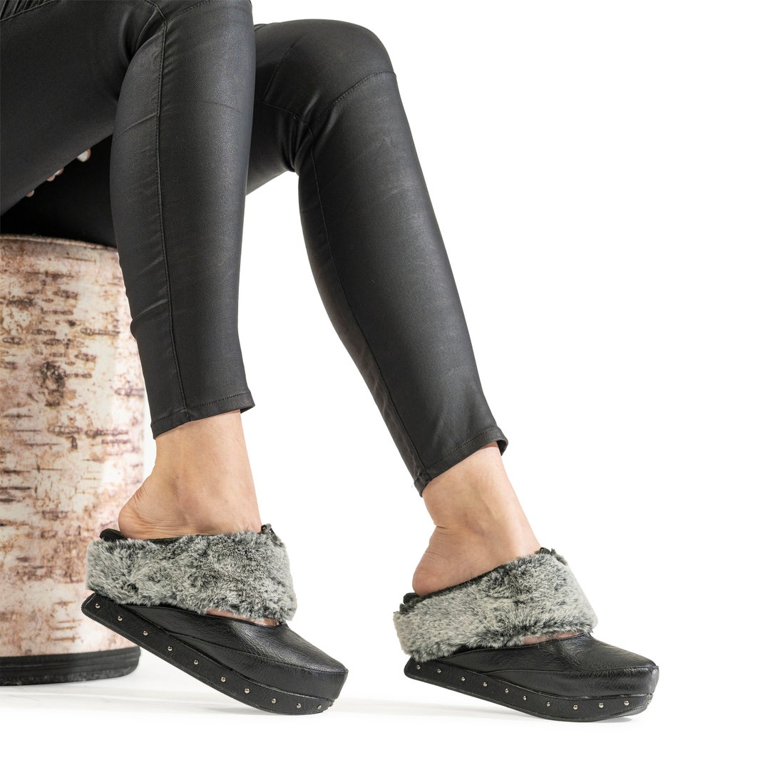 Modzori Women’s Neva Reversible Vegan Wedge Clog - Black Flips to Gray ...