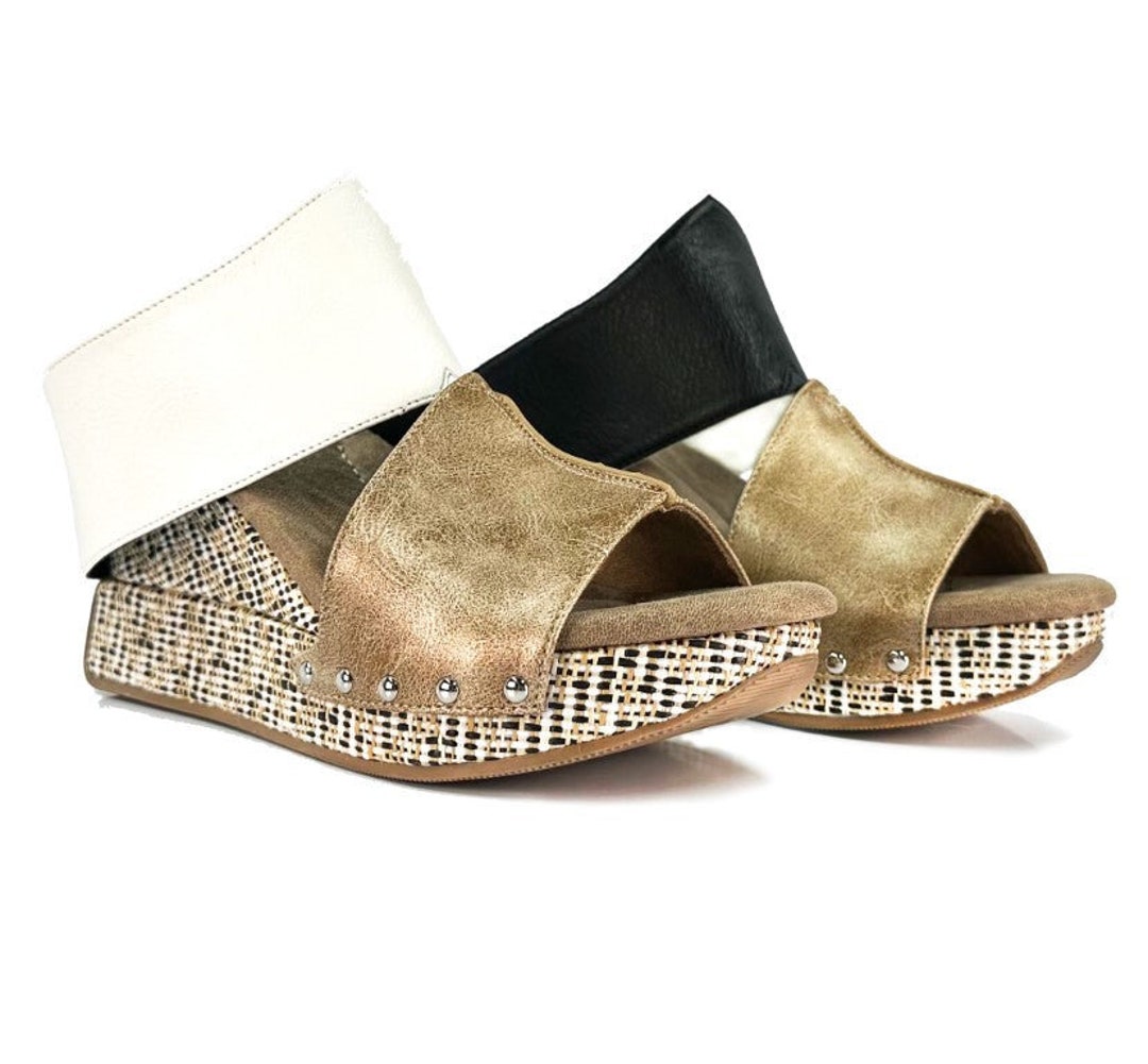 Modzori Women’s Virginia Reversible Vegan Wedge Sandal - White Flips to ...