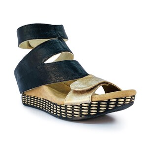 Modzori Women’s Olivia Reversible Vegan Wedge Sandal - Black Flips to ...
