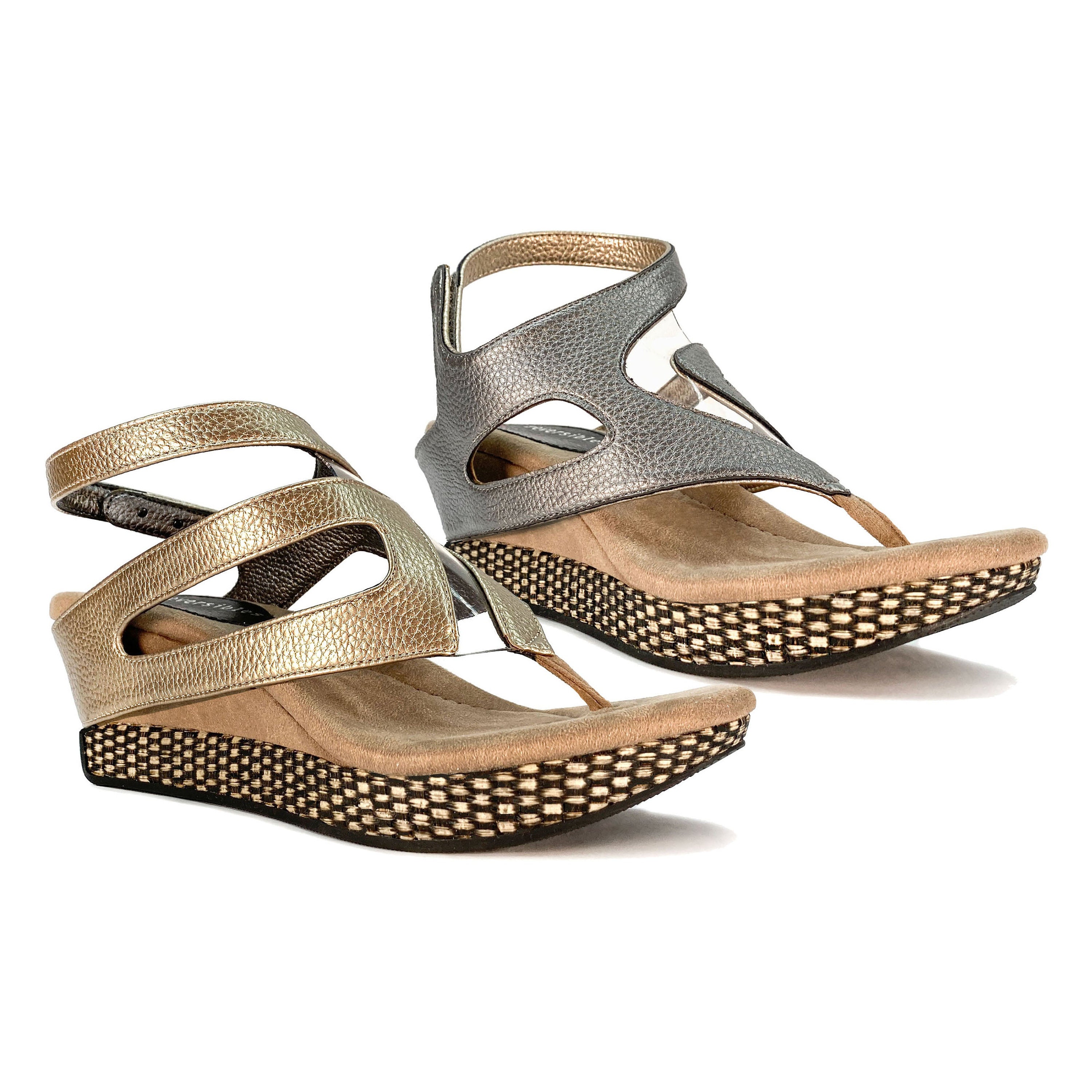 Modzori Women’s Zoey Reversible Vegan Wedge Sandal - Tan Flips to ...