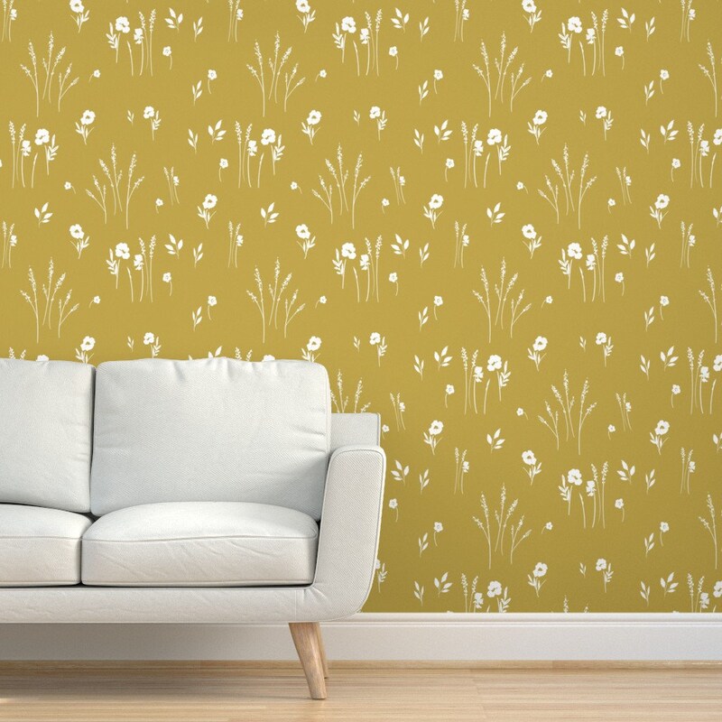 Ochre Wallpaper - Etsy