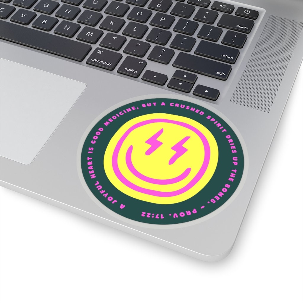 Bold Smiley Face Proverbs 17:22 Bible Verse Stickers - Etsy