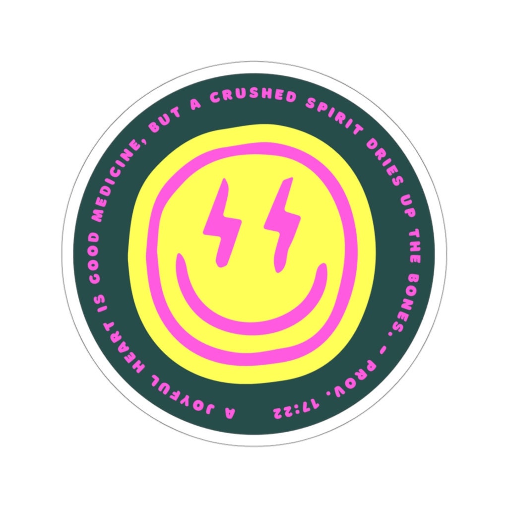 Bold Smiley Face Proverbs 17:22 Bible Verse Stickers - Etsy