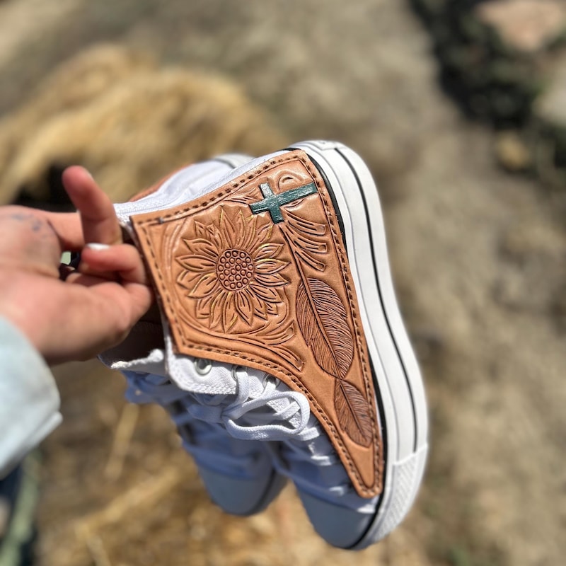 Tooled Leather Shoes - Etsy