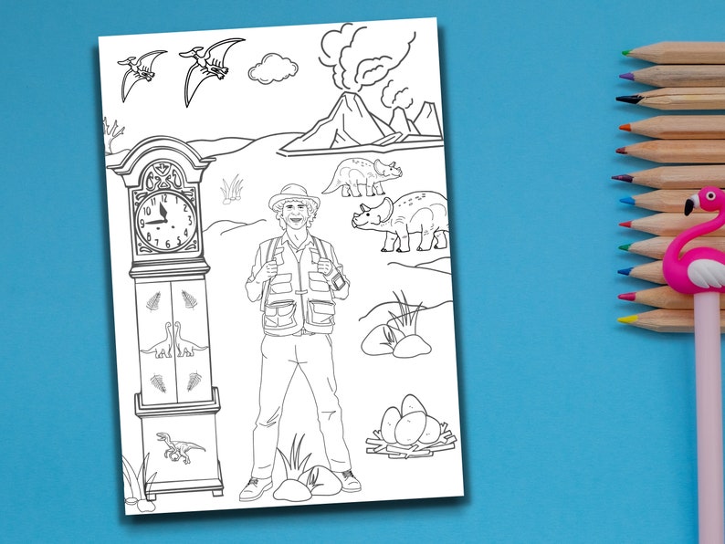 Dinosaur Adventure Colouring Pages - Etsy UK