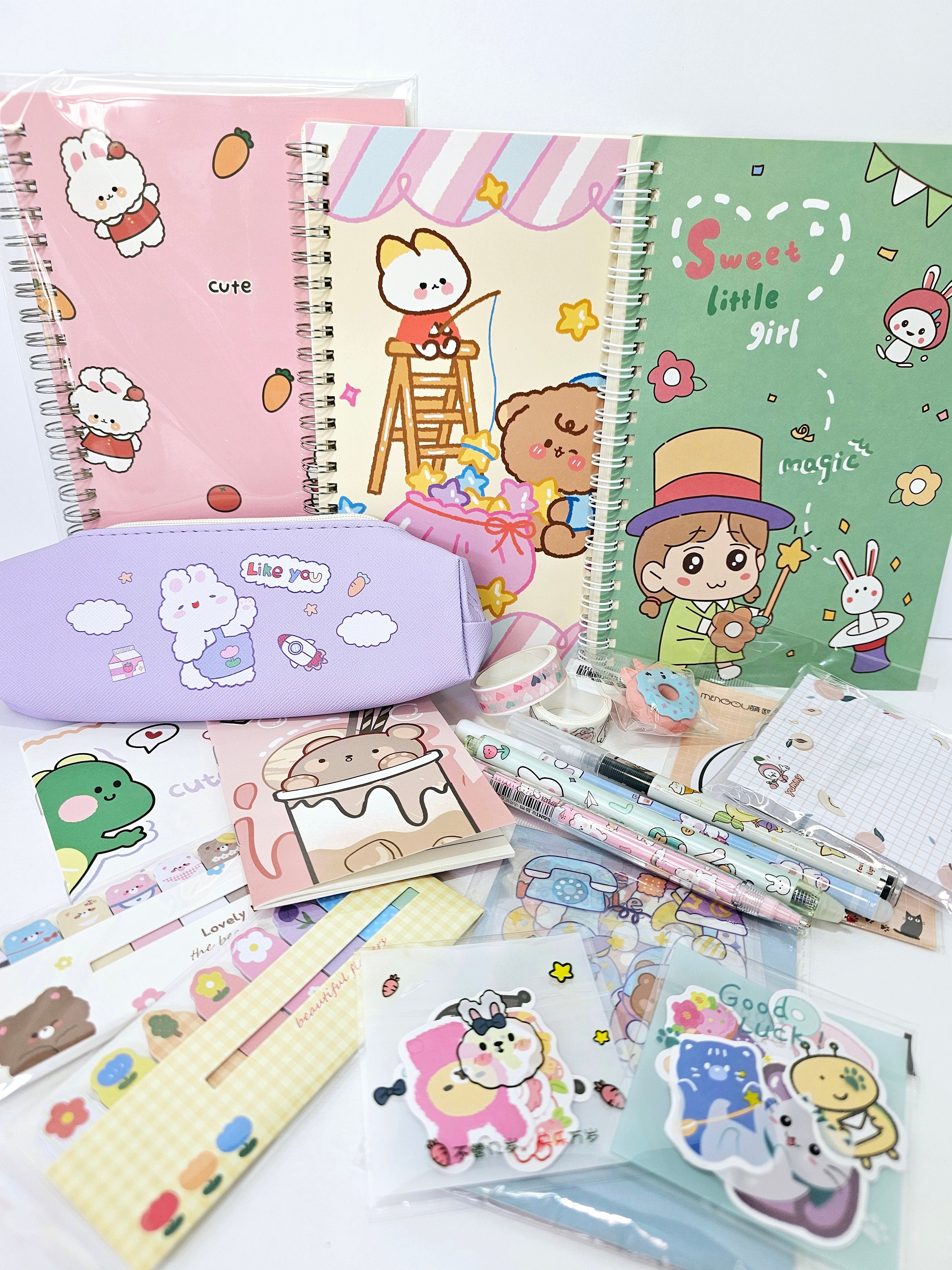 Kawaii Mixed Stationery Box Bundle/ Cute Pink Fruit Stationery/ Kids ...