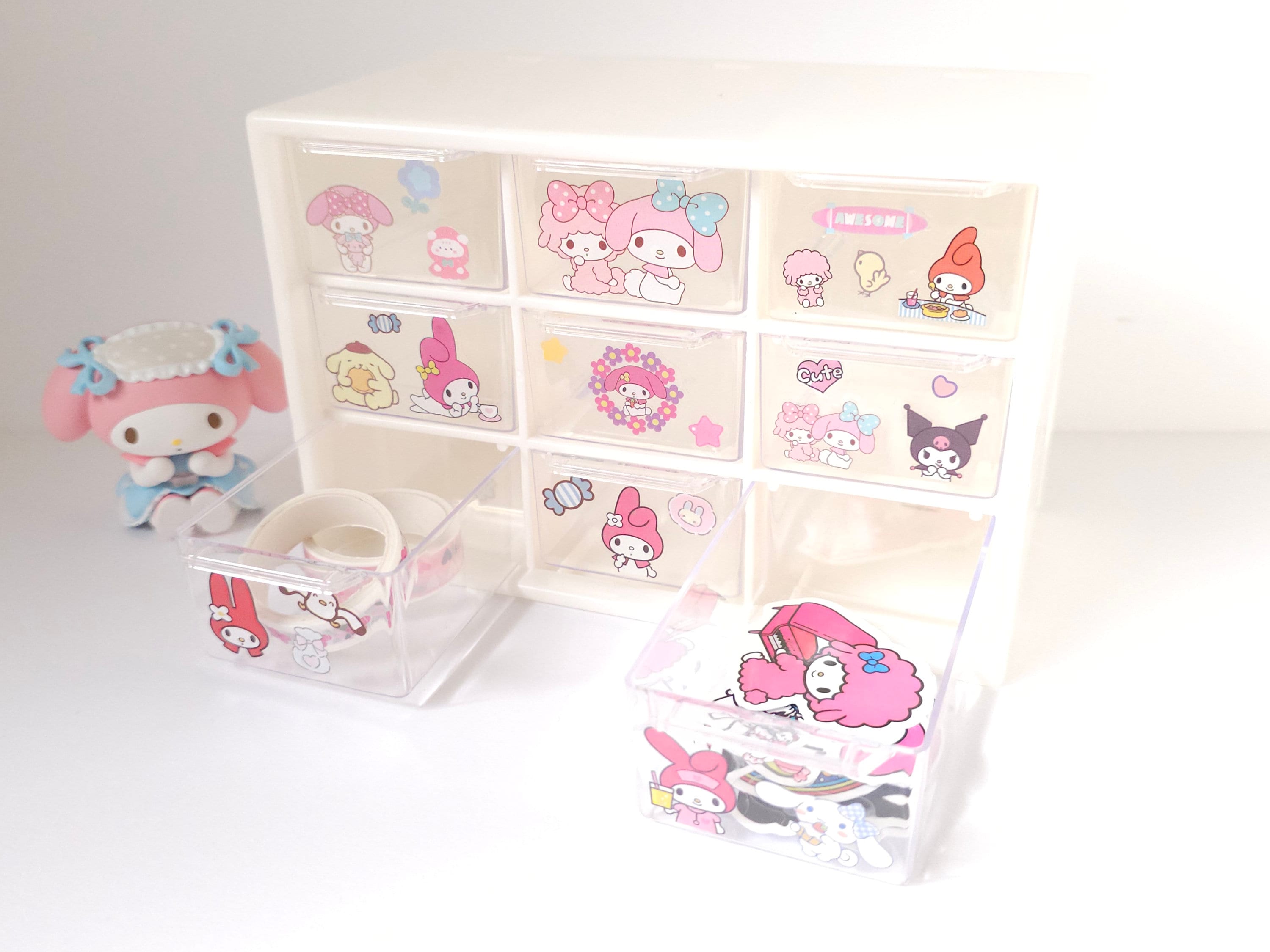 Kawaii Organizer With Clear Drawers/ Kawaii Desk Organizer/ Cute ...