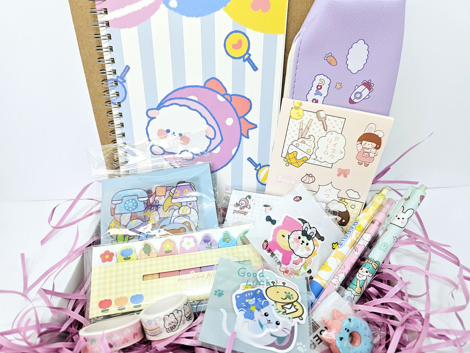 Kawaii Mixed Stationery Box Bundle/ Cute Pink Fruit Stationery/ Kids ...