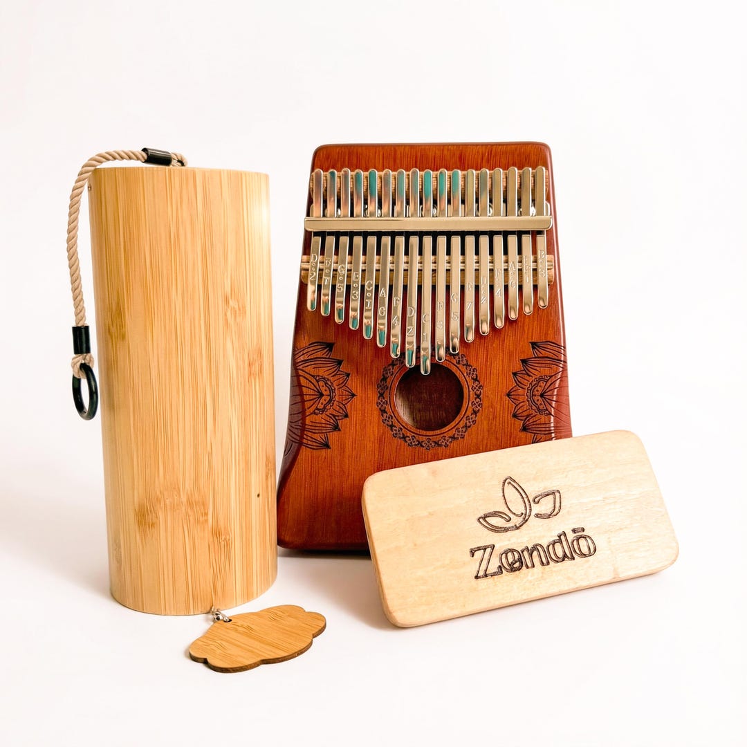Couple Gifts Set ~ Kalimba, Wind Chimes, Wooden Shaker | Zendo Sounds ...