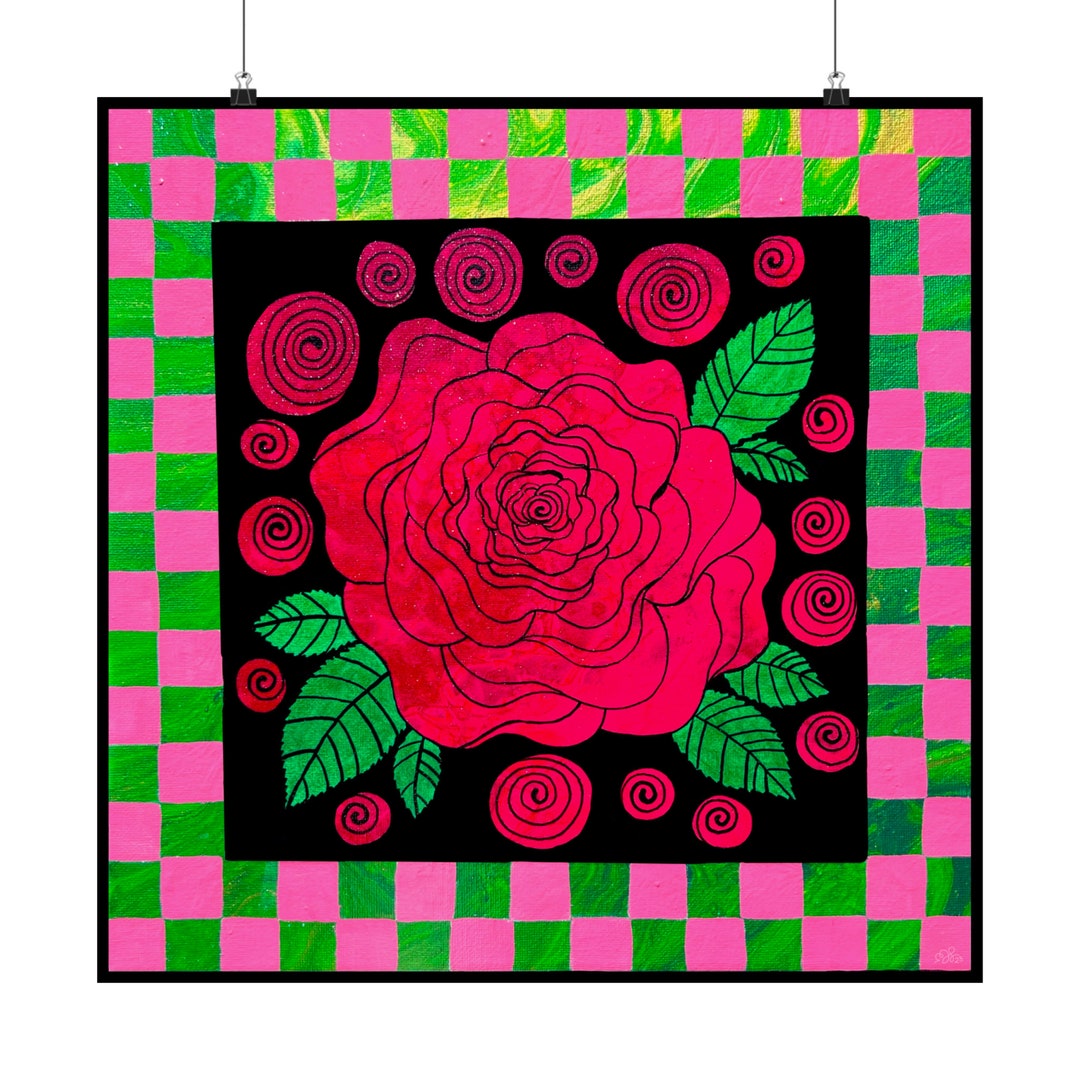 Rose Print Etsy