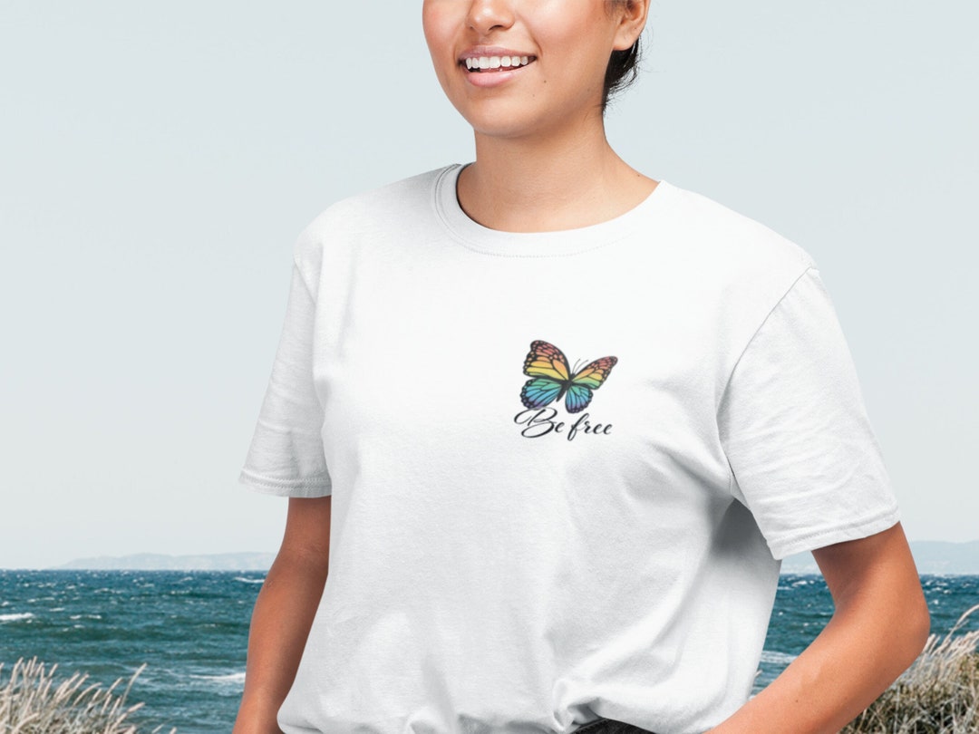 Camiseta Be Free, camiseta minimalista LGBT, camiseta Pride, camiseta ...