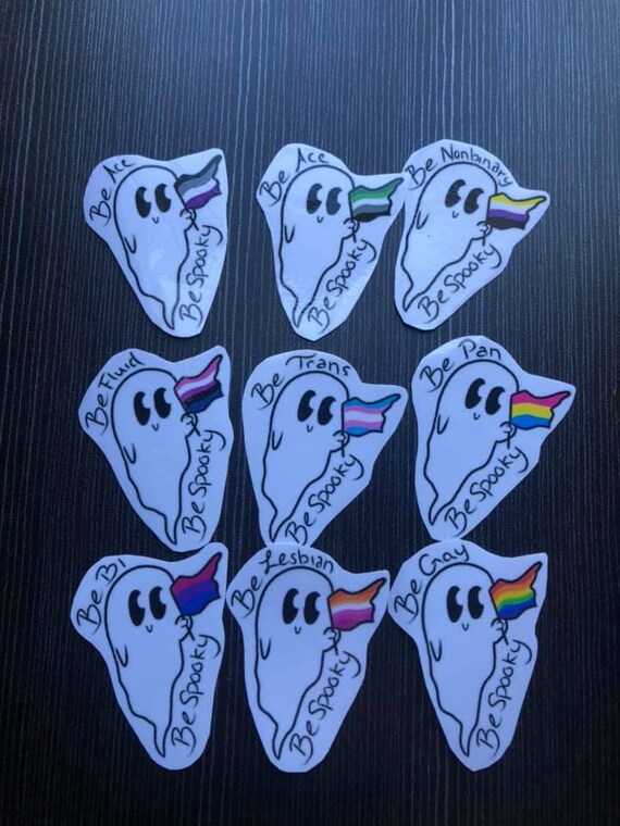 Embellishments Scrapbooking Holographic Pride Ghost Stickers etna.com.pe