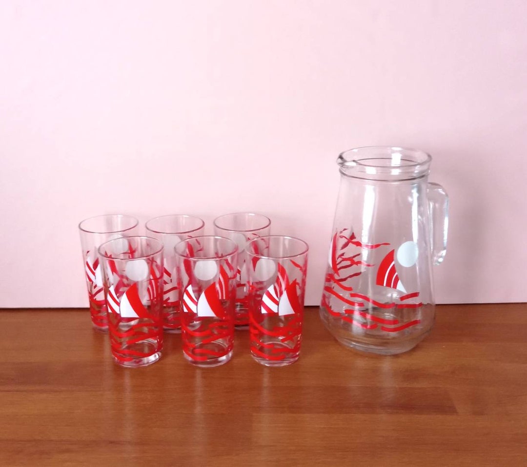 Vintage 80s Covetro Made in Italy Orangeade Service Fruit Juice 7 ...