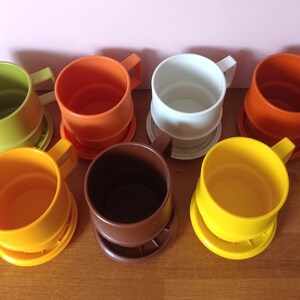 Vintage 80s Tupperware Mug Cup With Saucer Plastic Lid Choice of Colors ...