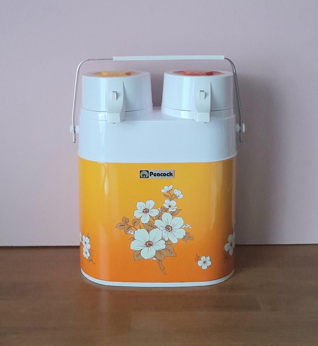 Vintage 80s AIRPOT TWIN PEACOCK Thermos Insulated Bottle Hot and Cold ...