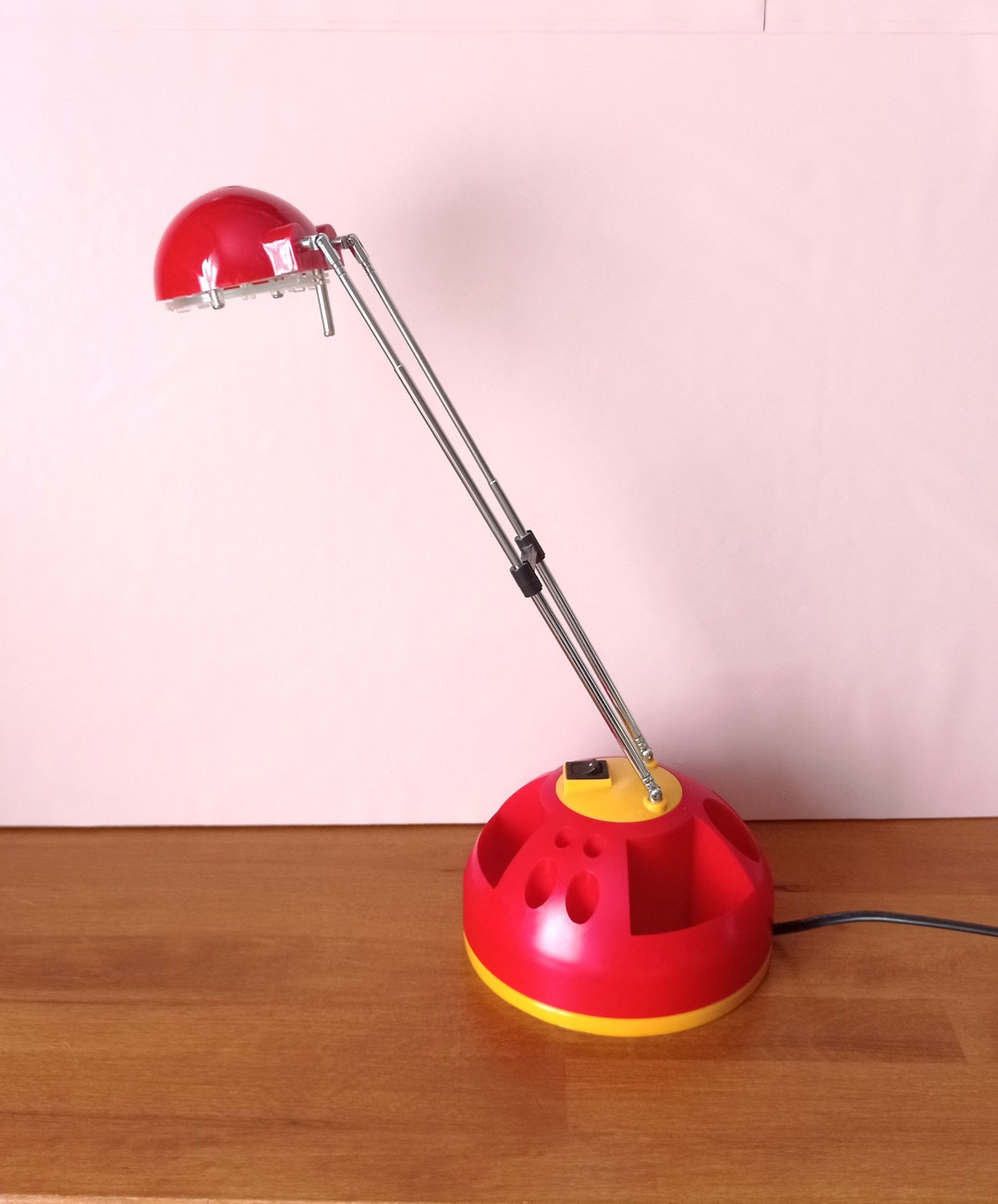 Vintage 90s Adjustable Plastic and Metal Telescopic Desk Lamp With ...