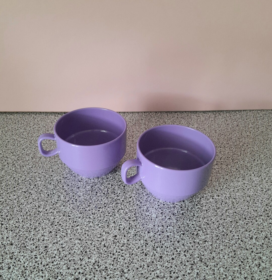 Vintage 70s 80s West Germany WACA Set of 2 Purple Melamine Plastic Cups - Etsy