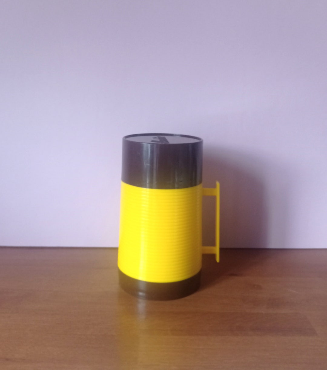 Vintage 80s ALADDIN Super Food Flask Yellow and Brown Thermos Insulated ...