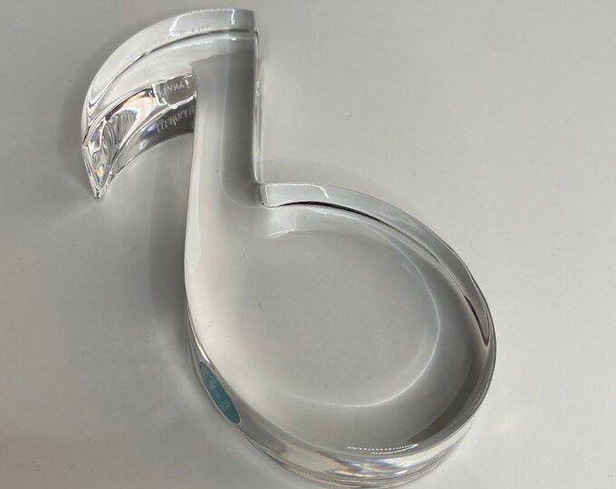 Tiffany & Co Crystal Paperweight Music Note || Rare Estate Designer ...