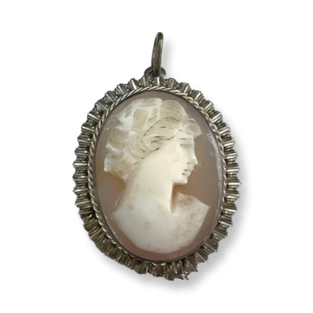 Antique Cameo Italy BA 800 Marked Silver Beautiful Carved Women and ...