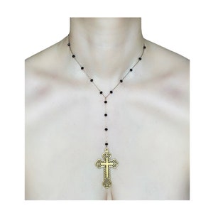 Victorian Gothic Gold Cross Necklace - Etsy