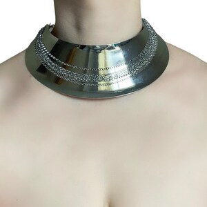 Silver Cuff Necklace With Chains - Etsy