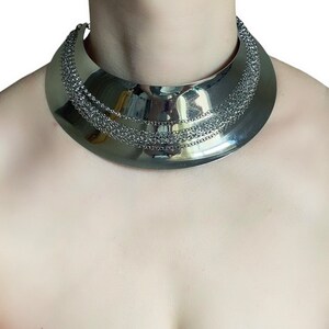 Silver Cuff Necklace With Chains - Etsy