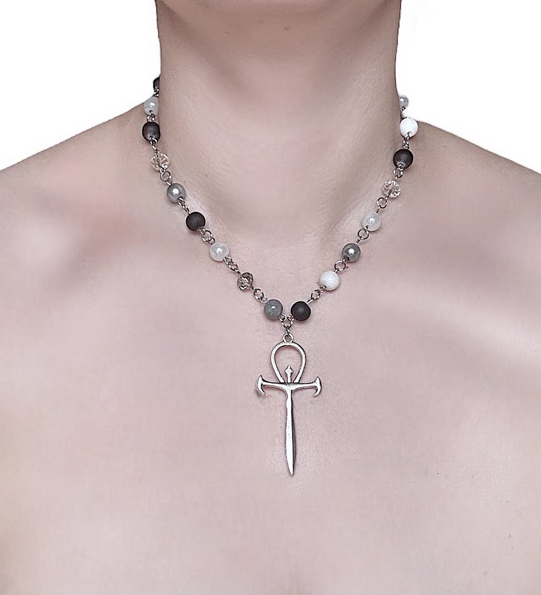 The Ankh Beaded Necklace - Etsy