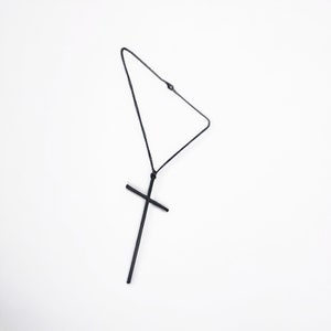 Black Chain With a Large Black Cross Religious Inspired - Etsy