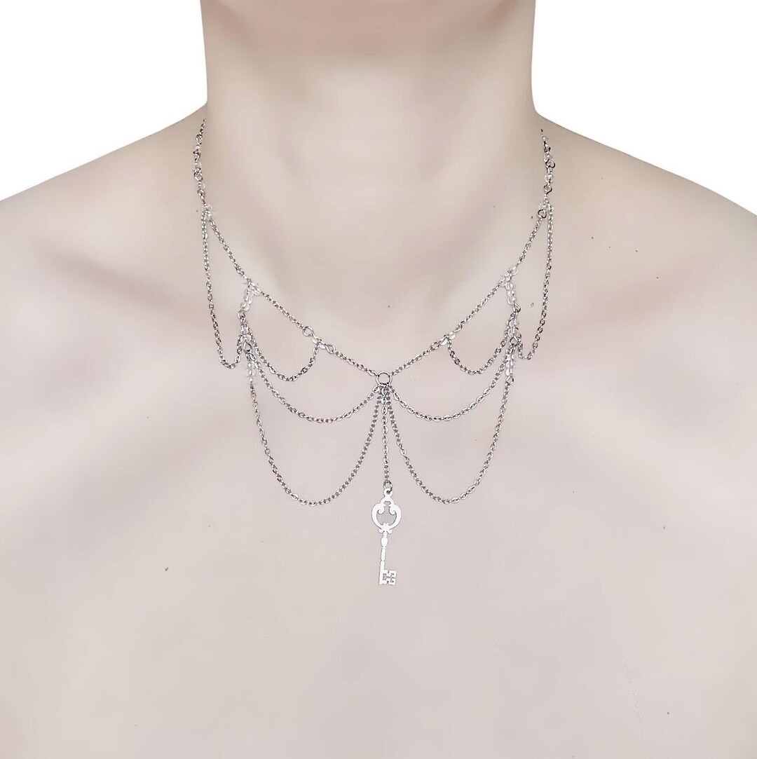 The Draped Chain Key Necklace - Etsy