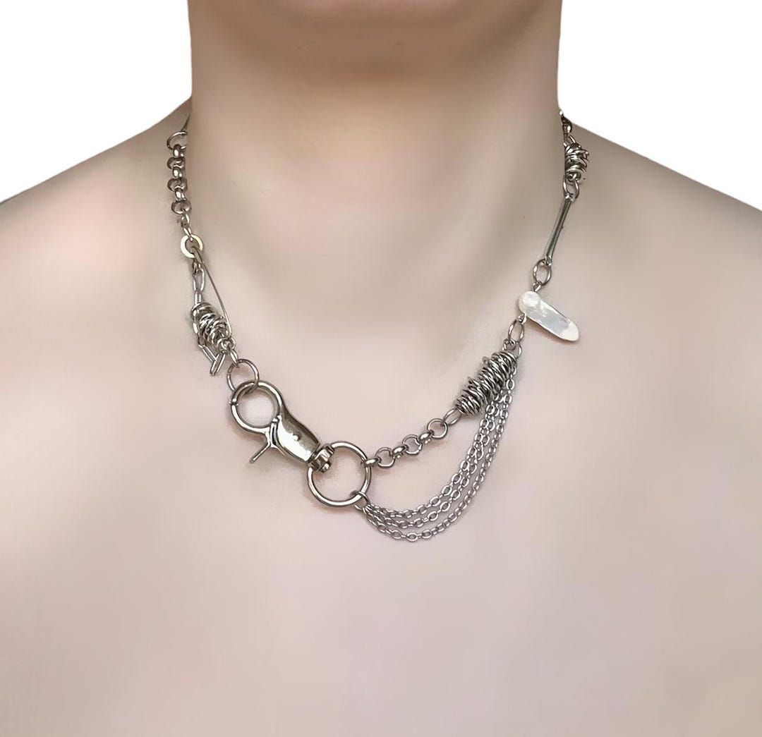 Ivory Drift Fishtail Talisman Necklace – Baroque Fishtail Pearl, Silver ...
