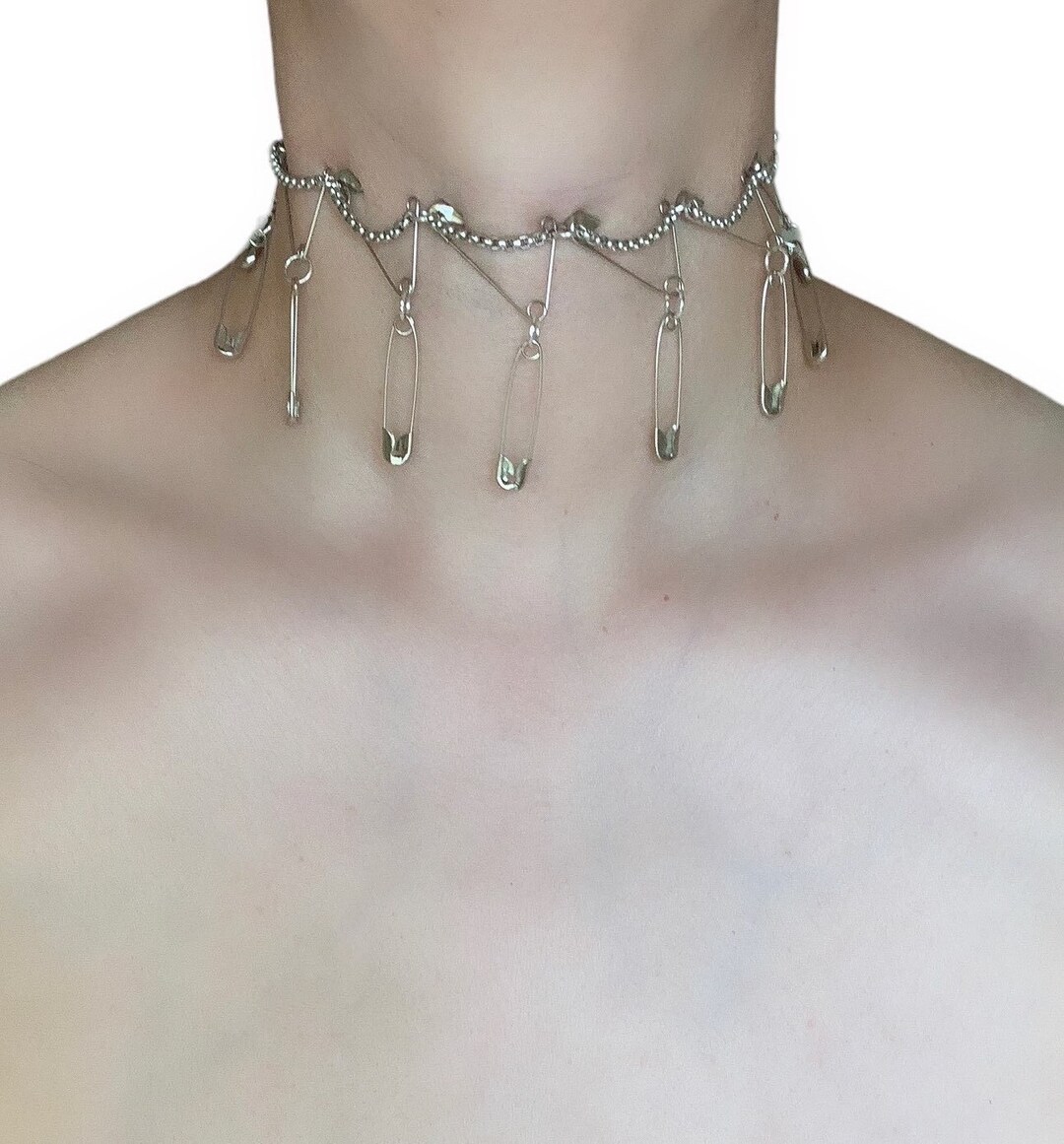 Safety Pin Choker - Alt Inspired - Etsy