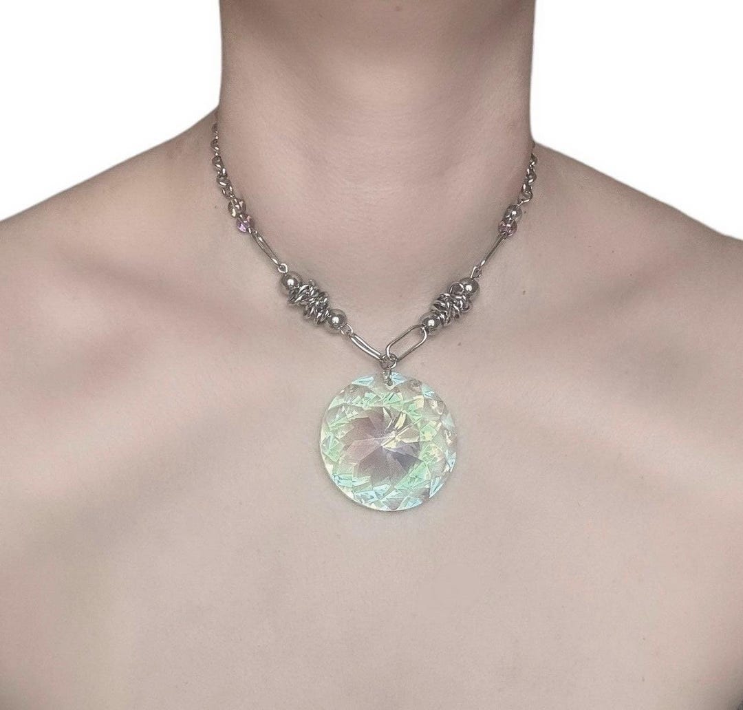 Large Glass Prism Pendant Necklace - Etsy