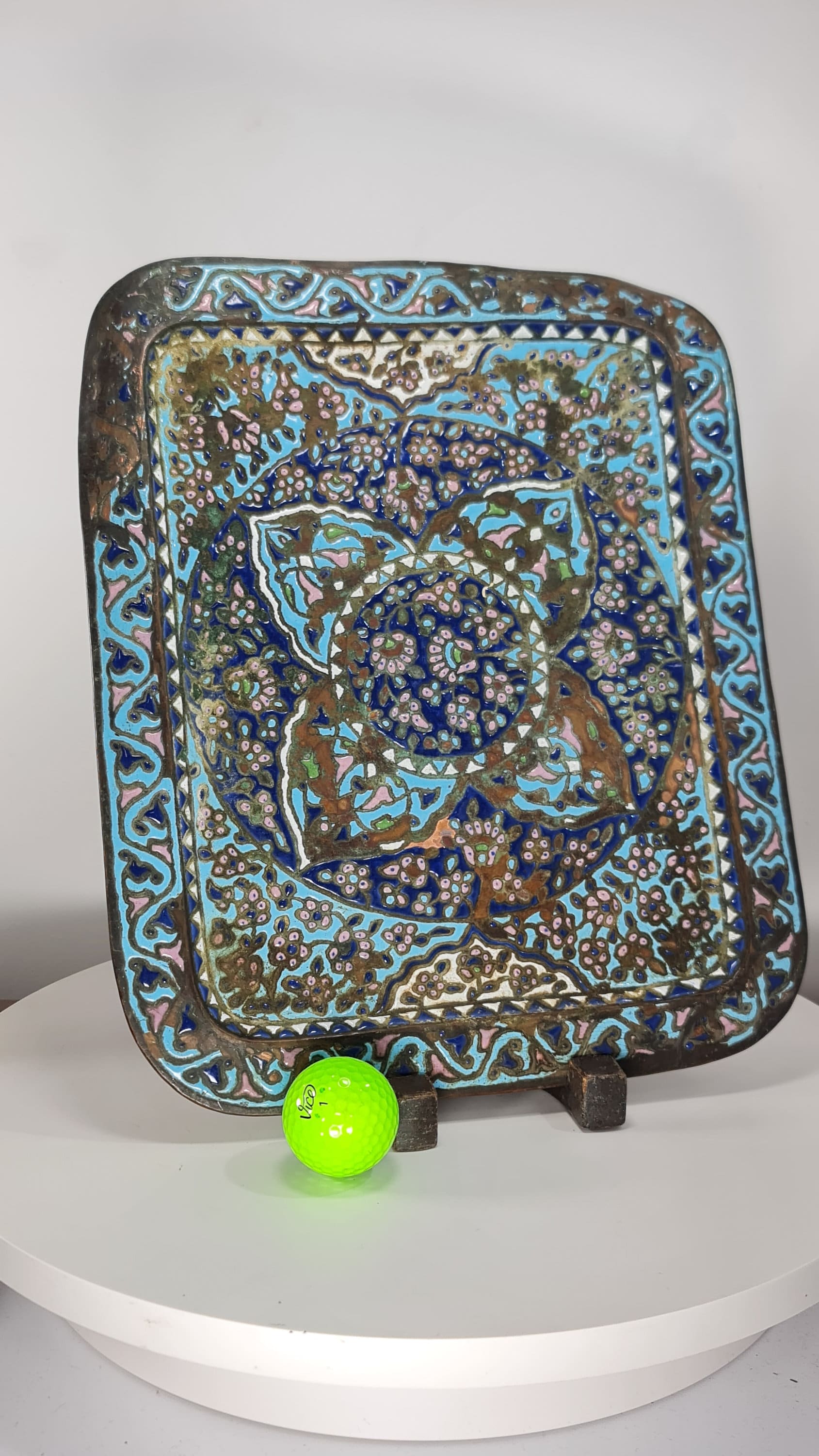 Interesting 19thc Antique Syrian Enamelled Tray - Etsy