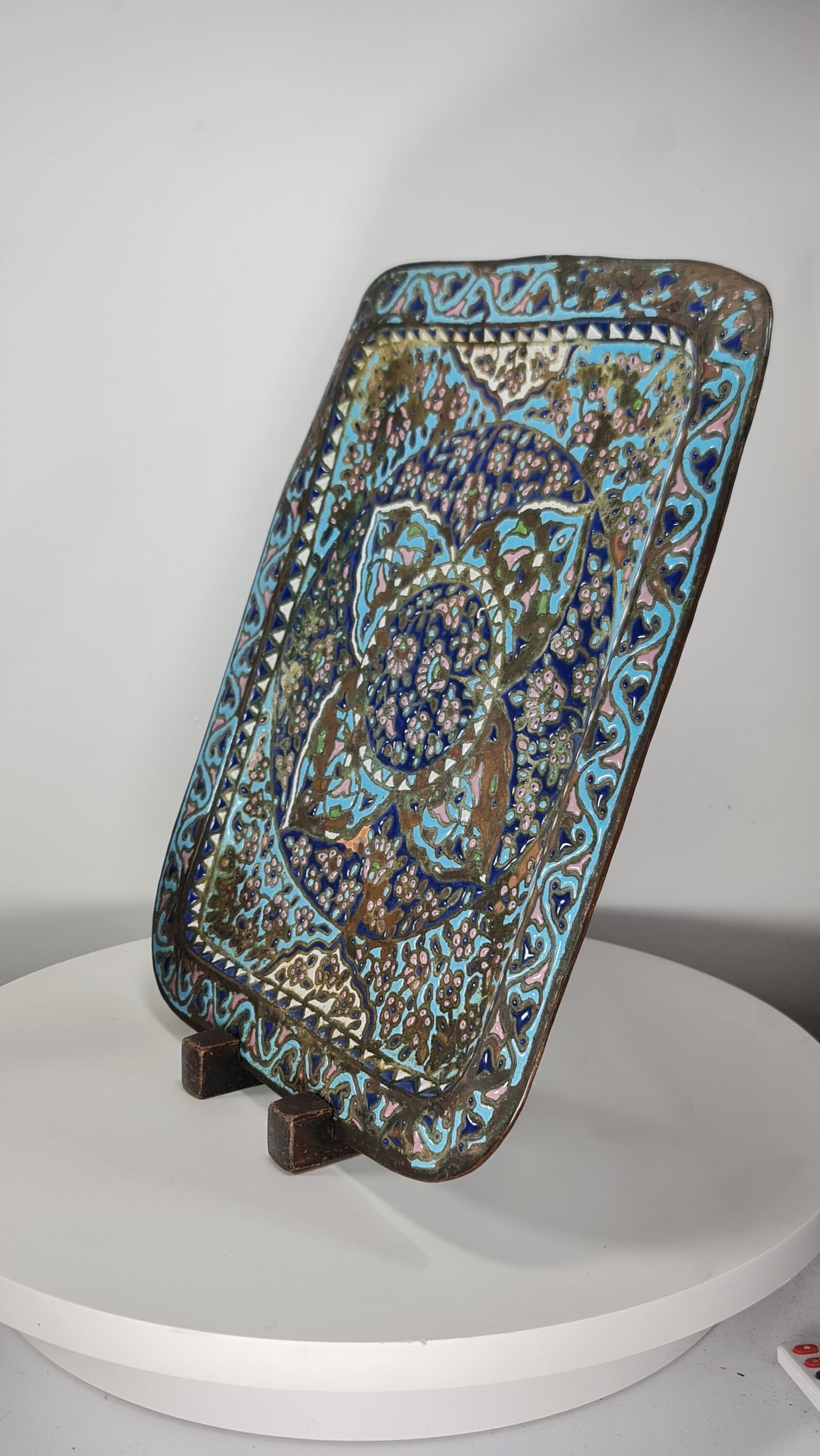 Interesting 19thc Antique Syrian Enamelled Tray - Etsy