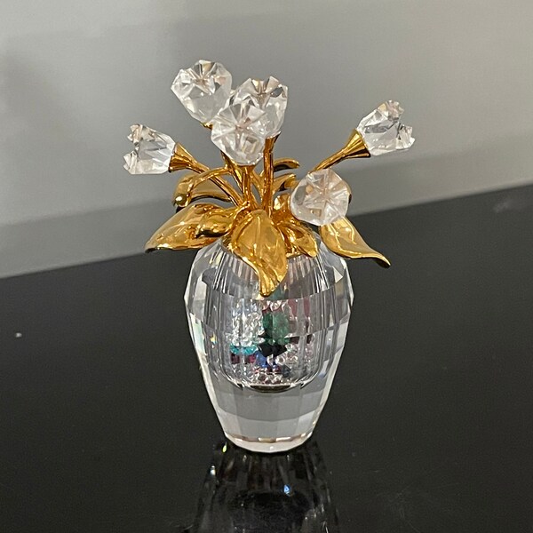 Swarovski Crystal Roses In Vase Etsy