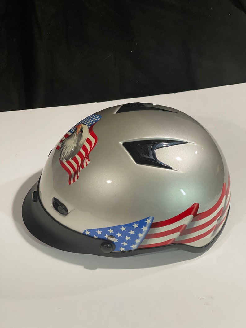 Rodia Silver Eagle Flag Half Helmet XL - Etsy