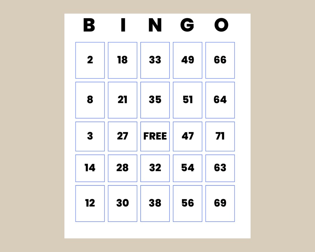 Printable Bingo Cards - 24 Unique Cards PNG Digital Download Printable ...