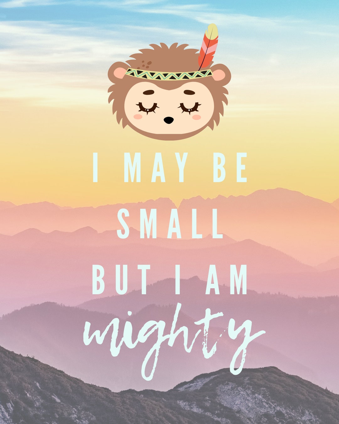 Woodland Animal Affirmation Poster: Hedgehog - Etsy