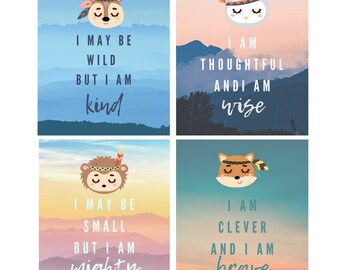 Woodland Animal Affirmation Poster: Hedgehog - Etsy